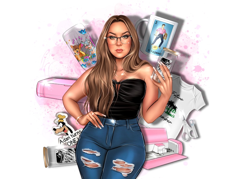 Crafty Girl Logos, Custom Cartoon Logos for Crafters, Cartoon Logo ...