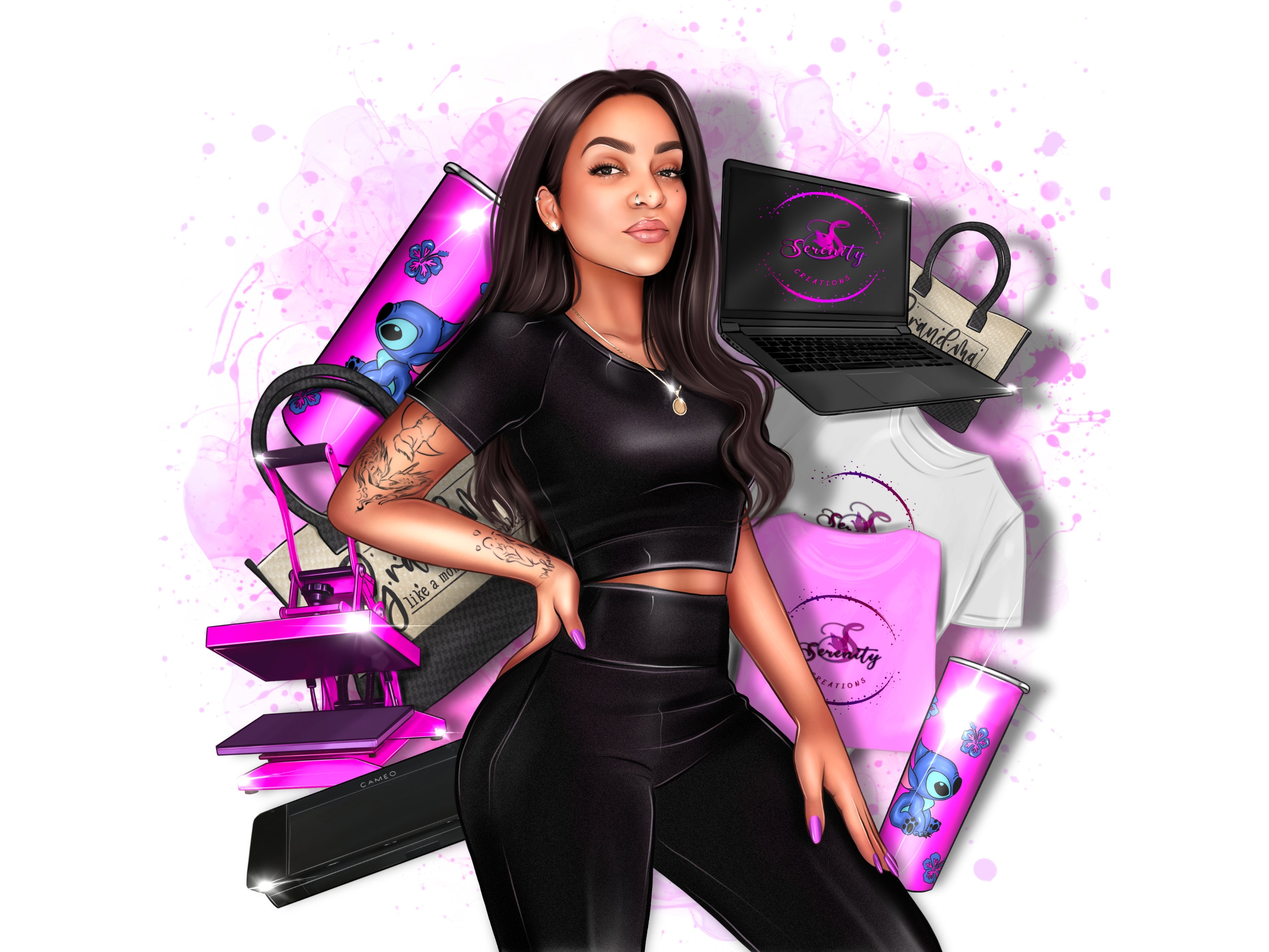 Crafty Girl Logos, Custom Cartoon Logos for Crafters, Cartoon Logo ...