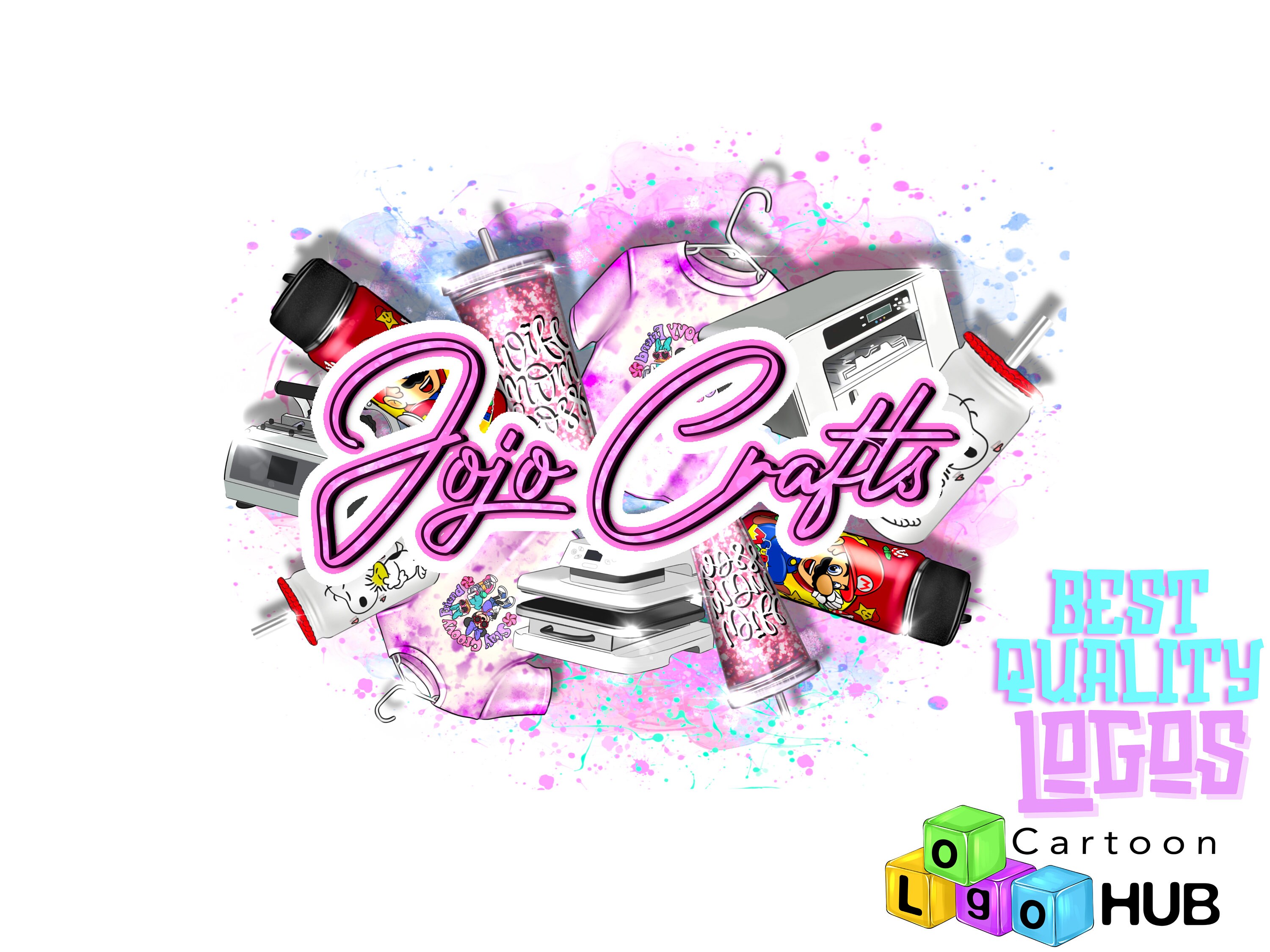 Crafty Girl Logos, Custom Cartoon Logos for Crafters, Cartoon Logo ...