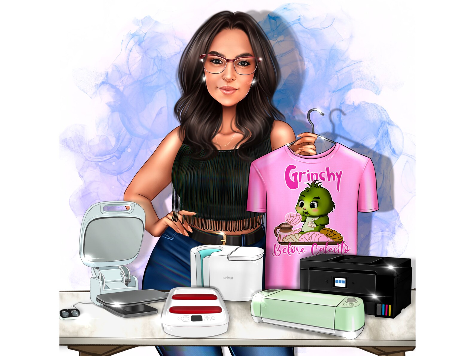 Crafty Girl Logos, Custom Cartoon Logos for Crafters, Cartoon Logo ...