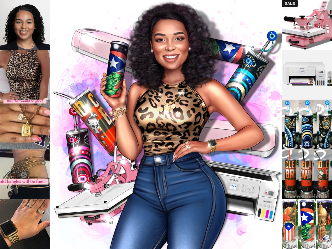 Crafty Girl Logos, Custom Cartoon Logos for Crafters, Cartoon Logo ...