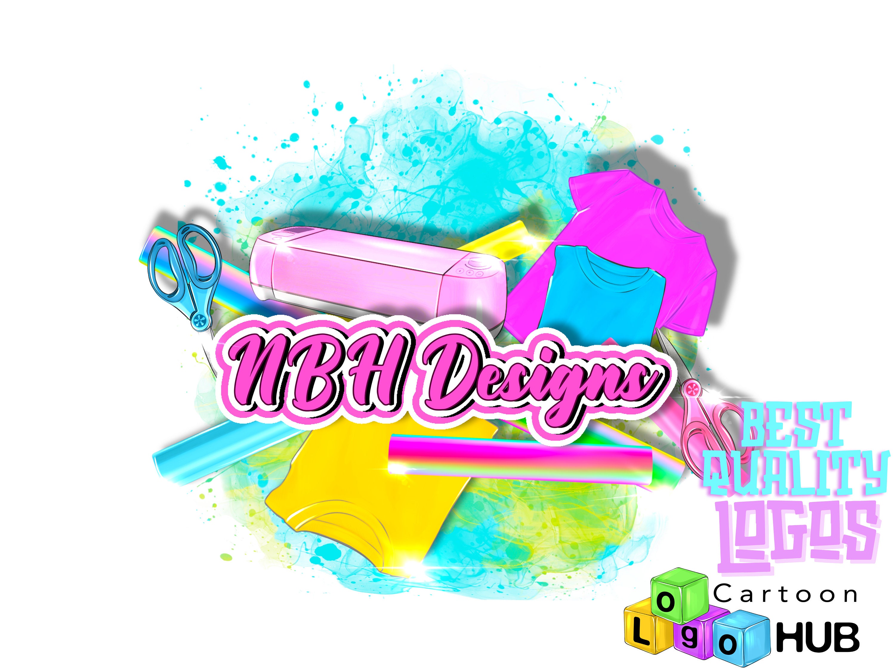 Crafty Girl Logos, Custom Cartoon Logos for Crafters, Cartoon Logo ...