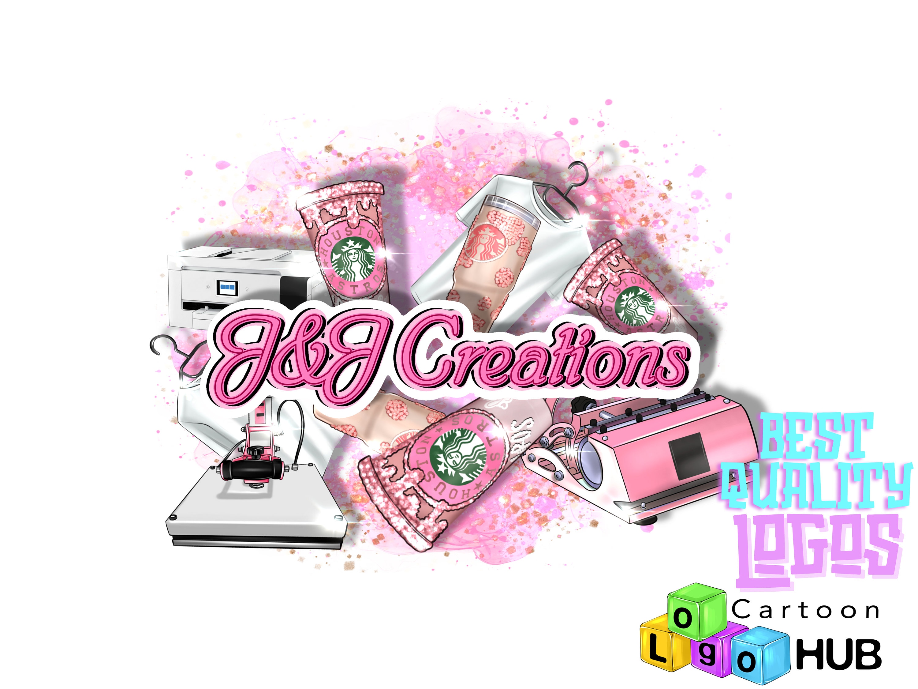 Crafty Girl Logos, Custom Cartoon Logos for Crafters, Cartoon Logo ...