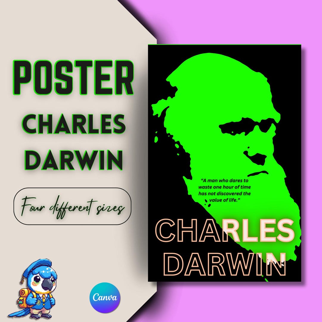 Digital Charles Darwin Poster Multiple Sizes Scientist Decoration ...
