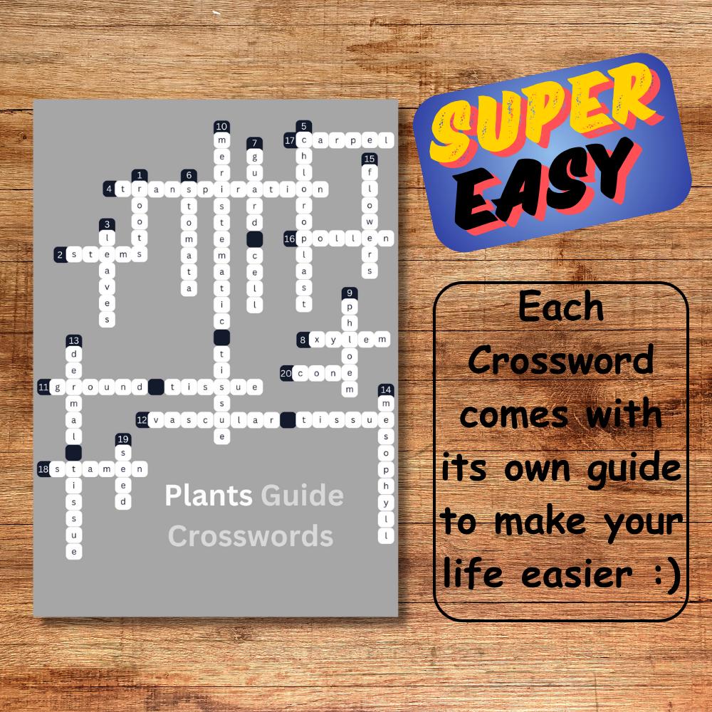 Plants Biology Crossword Puzzle: Vocabulary Worksheet & Answer Key ...