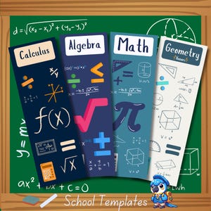 Digital School Bookmarks - Printable Aesthetic Customizable Page ...