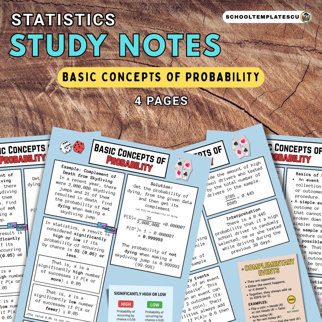 Basic Concepts of Probability | Printable Statistics Notes | 0.05 Rule ...