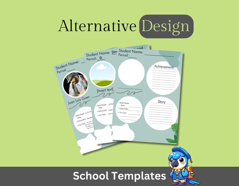 Digital Aesthetic Biography Template A4 Printable Personality ...