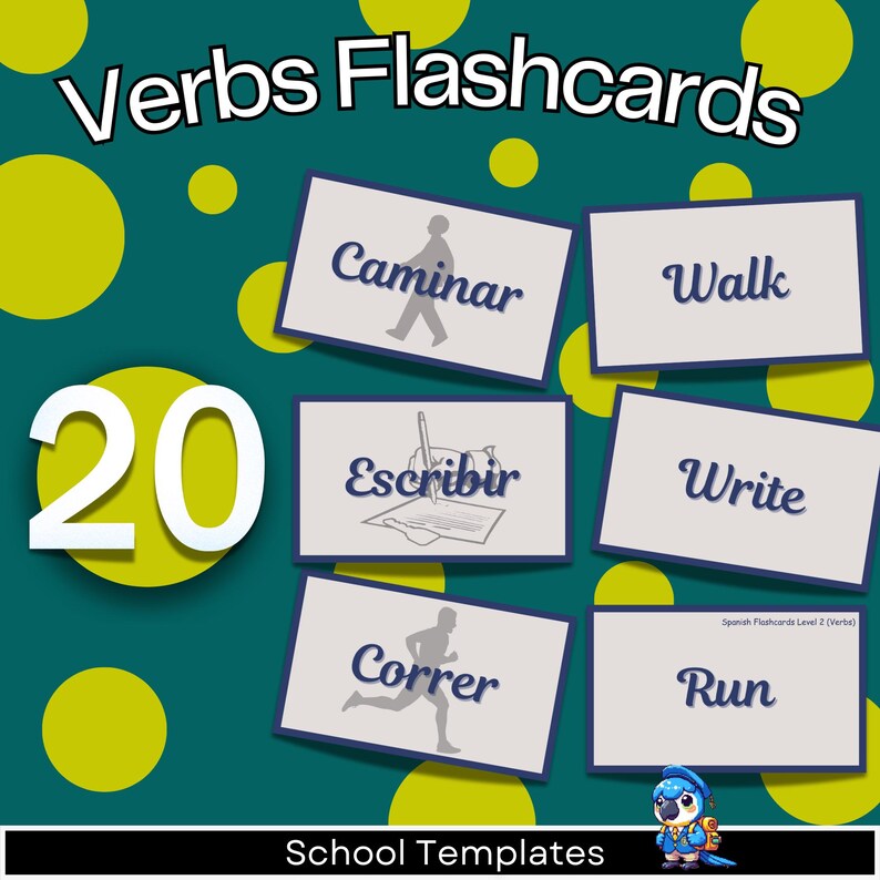 Digital Level 2 Spanish Bundle - Verbs and Adjectives A4 Printable ...