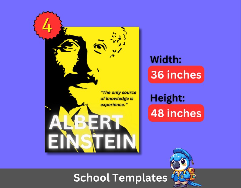 Digital Educational Albert Einstein Poster Multiple Size Scientist Wall ...