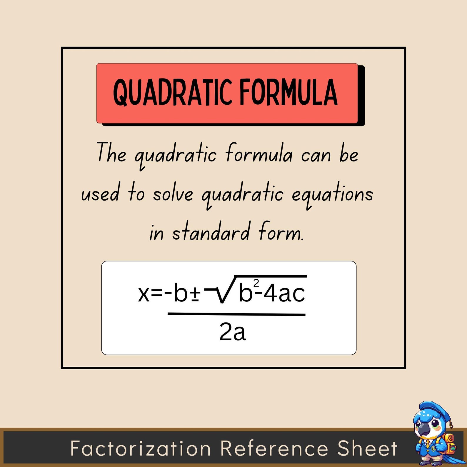 Digital Factorization Reference Sheet - A4 Printable Aesthetic Guide - Mathematics Colorful ...