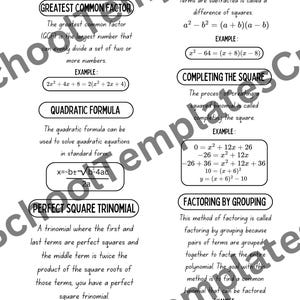 Digital Factorization Reference Sheet - A4 Printable Aesthetic Guide ...