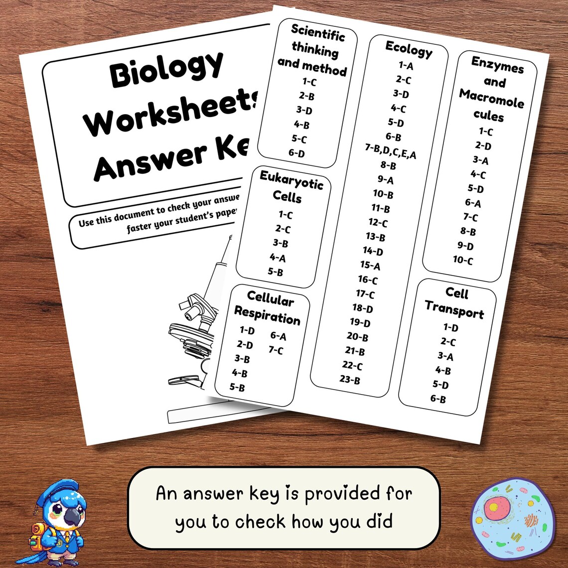 Biology Worksheets: A4 Printable Multiple Choice Questions (PDF ...