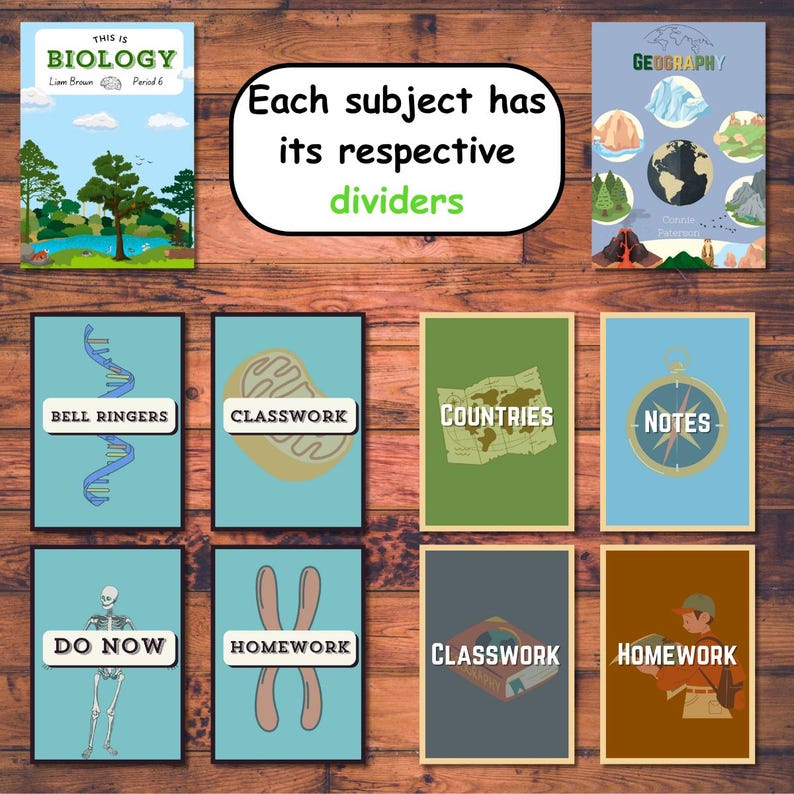 Printable Notebook Covers – A4 & Letter Size, School Subject Dividers ...