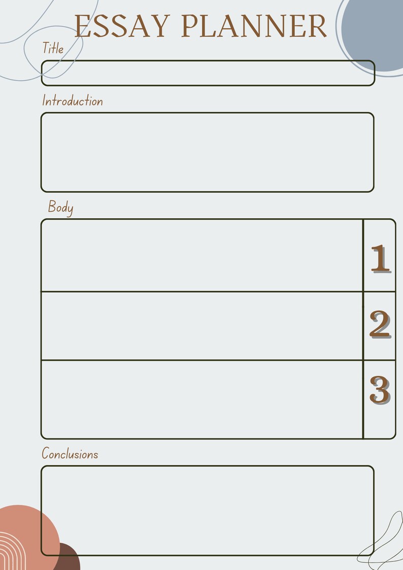 Digital A4 Essay Planner Aesthetic Educational Writing Guide Printable ...