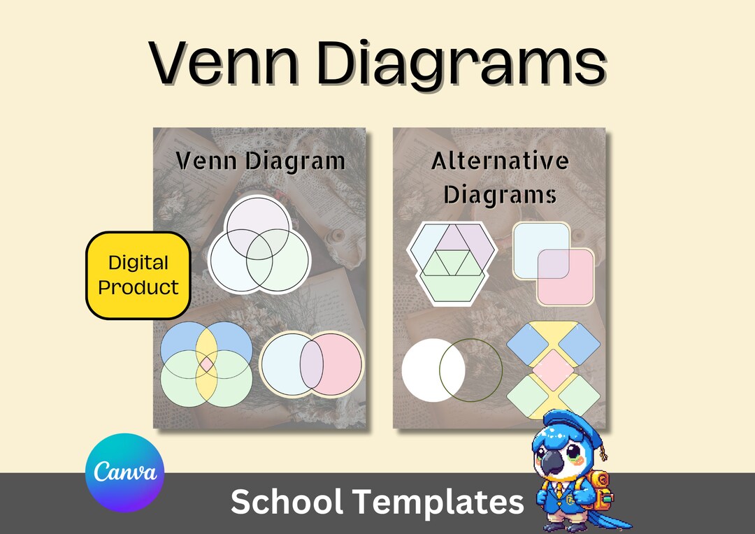 Venn Diagrams and Alternatives comparison Tools Canva Template - Etsy