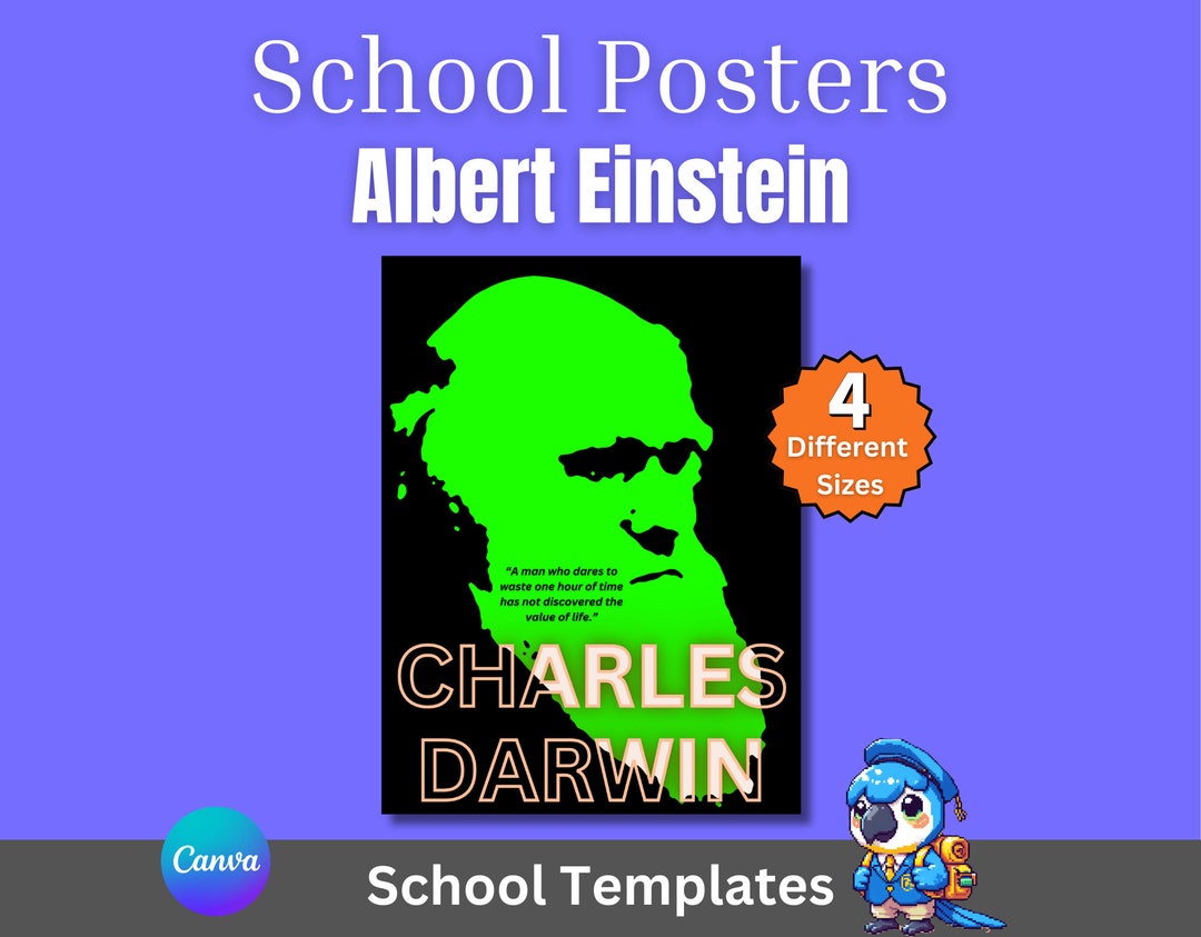 Digital Charles Darwin Poster Multiple Sizes Motivating Decoration ...
