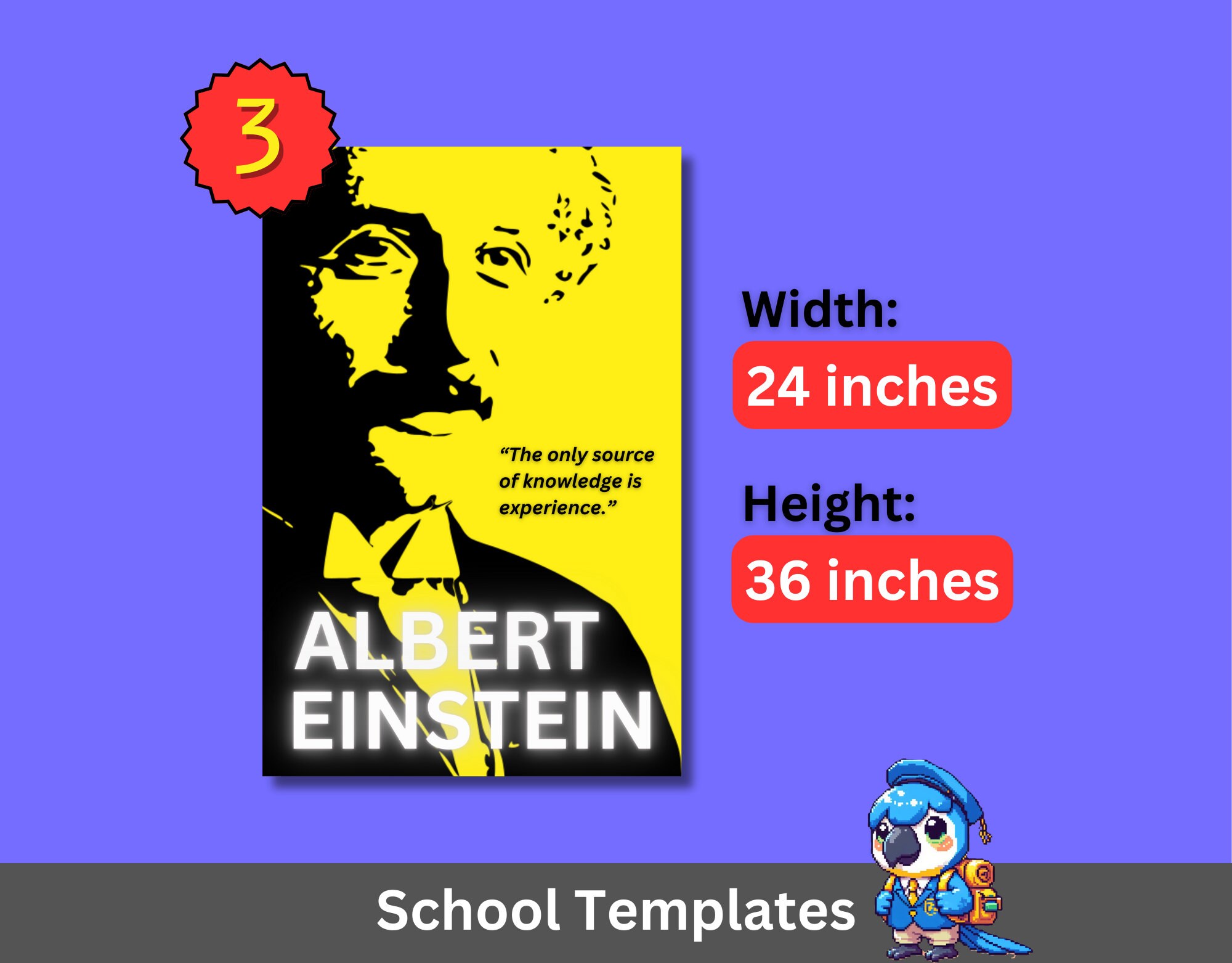Digital Educational Albert Einstein Poster Multiple Size Scientist Wall ...