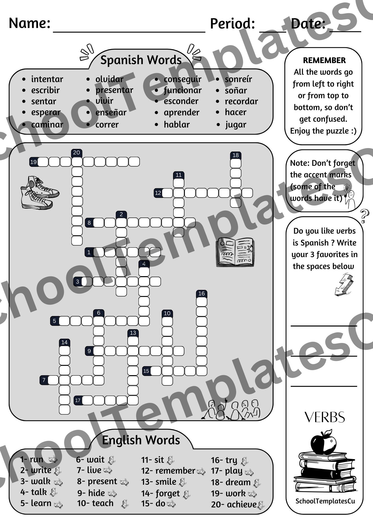 Digital Level 2 Spanish Bundle - Verbs and Adjectives A4 Printable ...