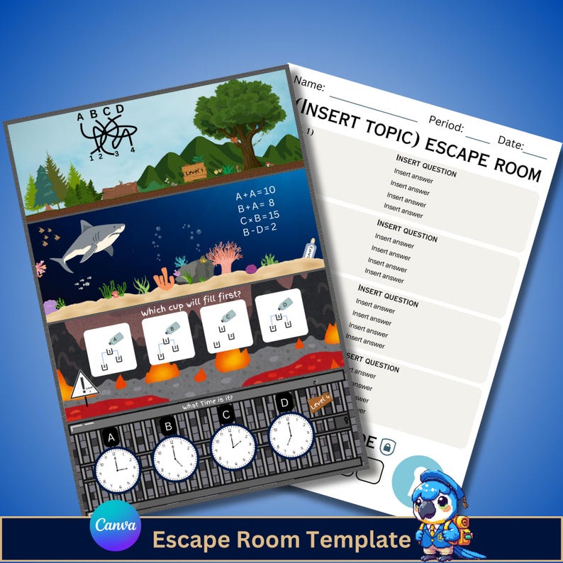 Digital Escape Room Worksheet: A4 Printable Puzzle Game (canva Editable ...