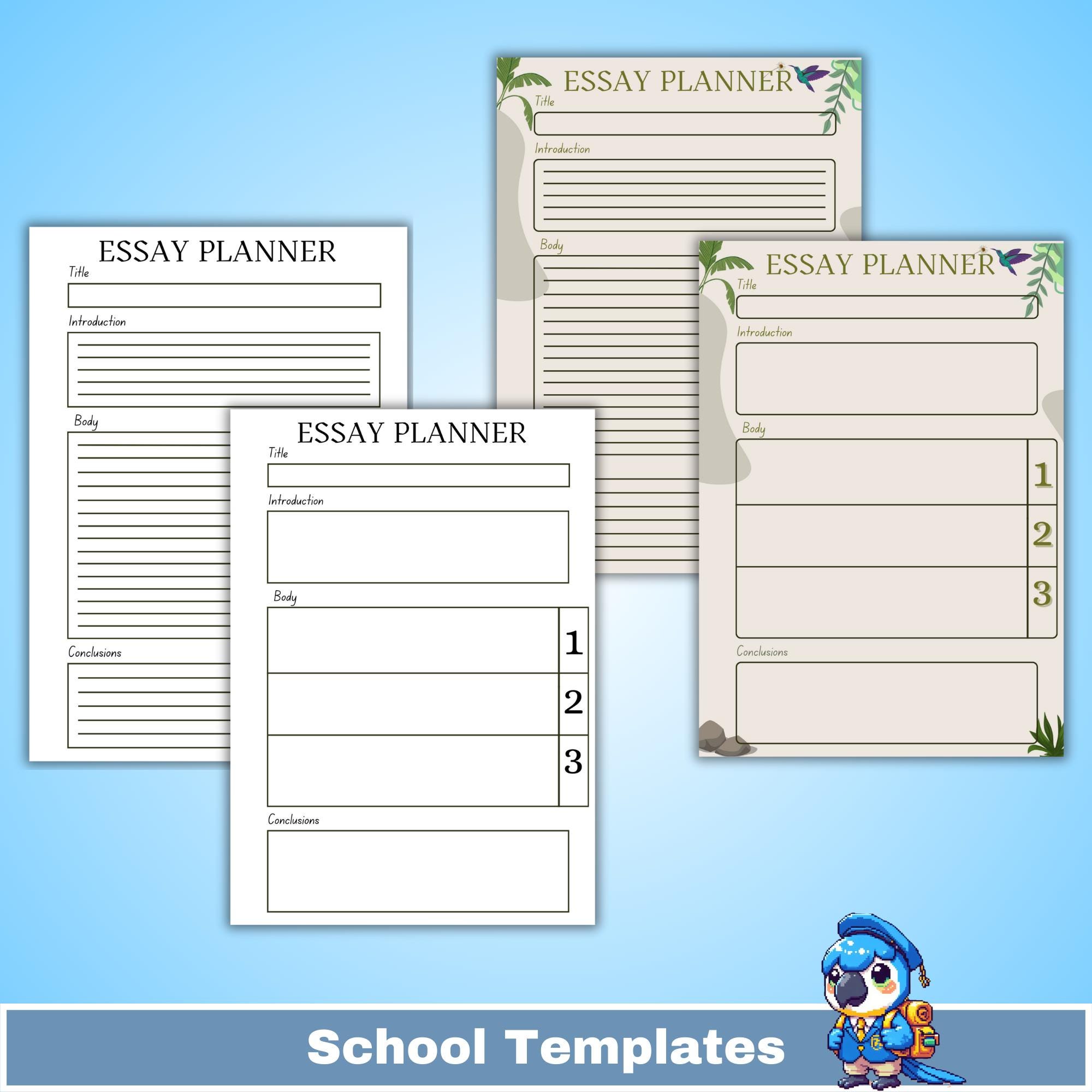 Digital A4 Essay Planner - Aesthetic Educational Writing Guide ...
