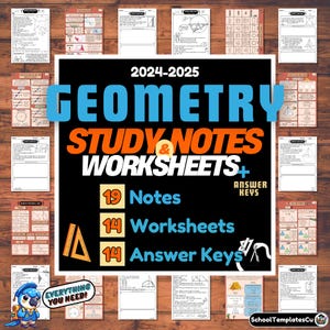 Digital Geometry Bundle - A4 Printable Educational Geometry Notes ...