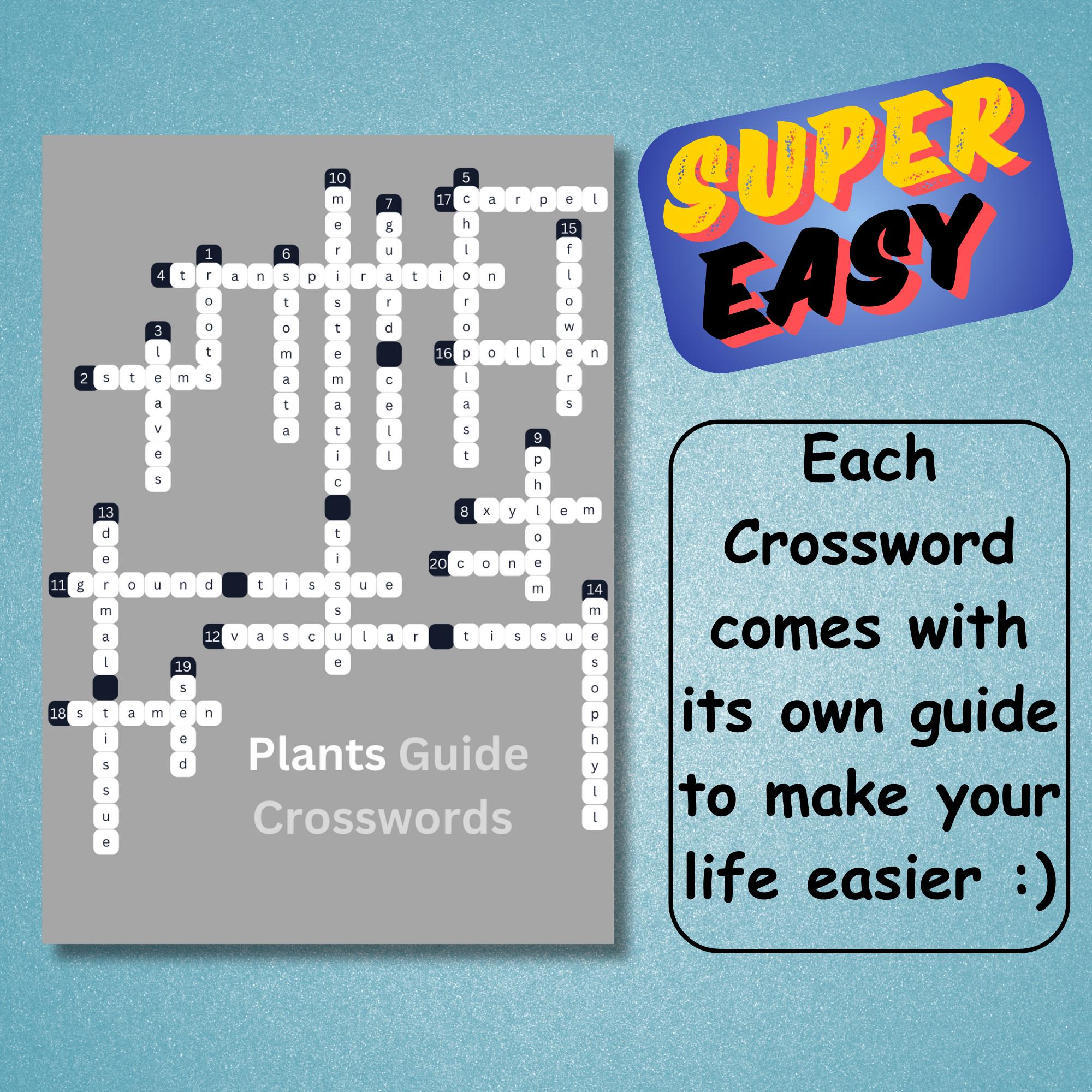 Biology Crosswords: Science Test Prep, Printable A4 Puzzles (PDF ...