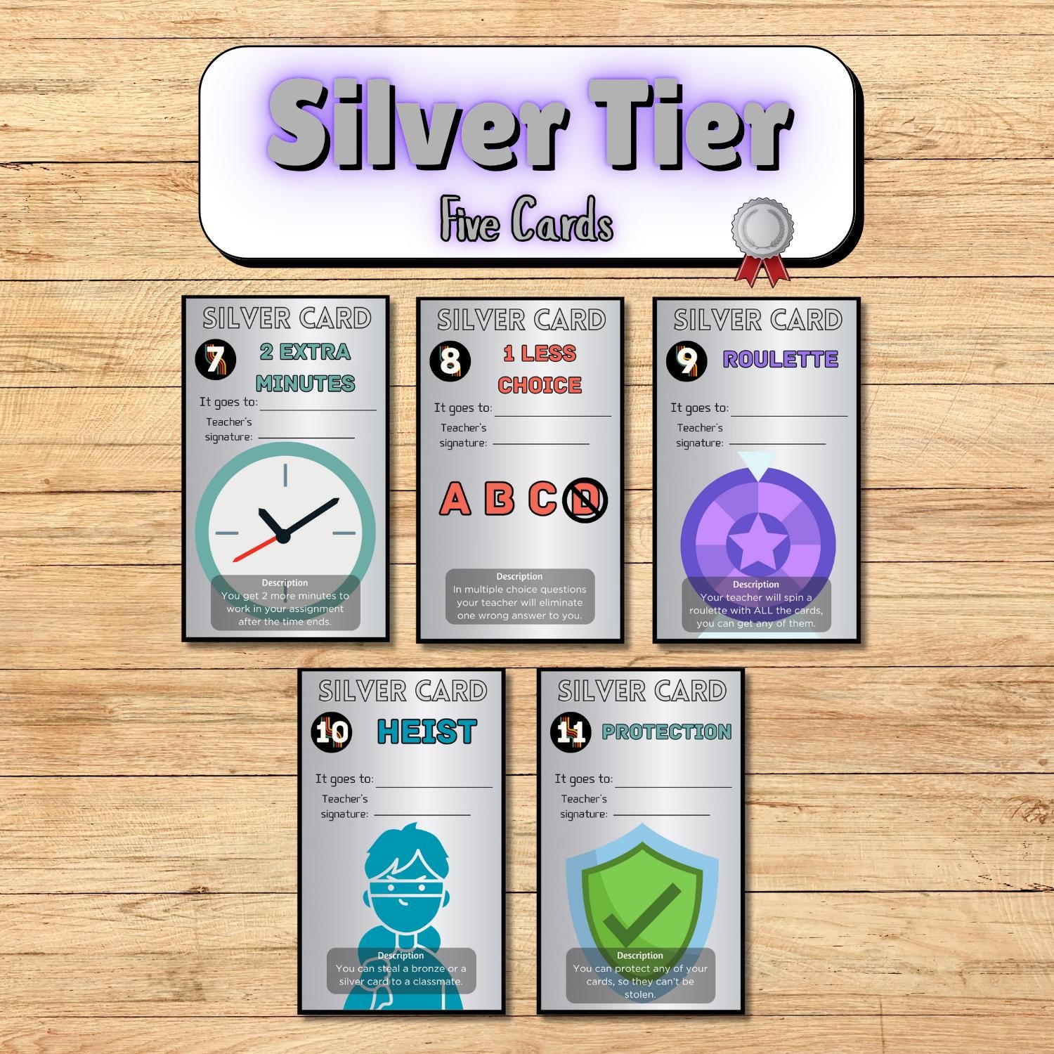 Printable Classroom Reward Cards: Editable Game Flashcards (canva ...