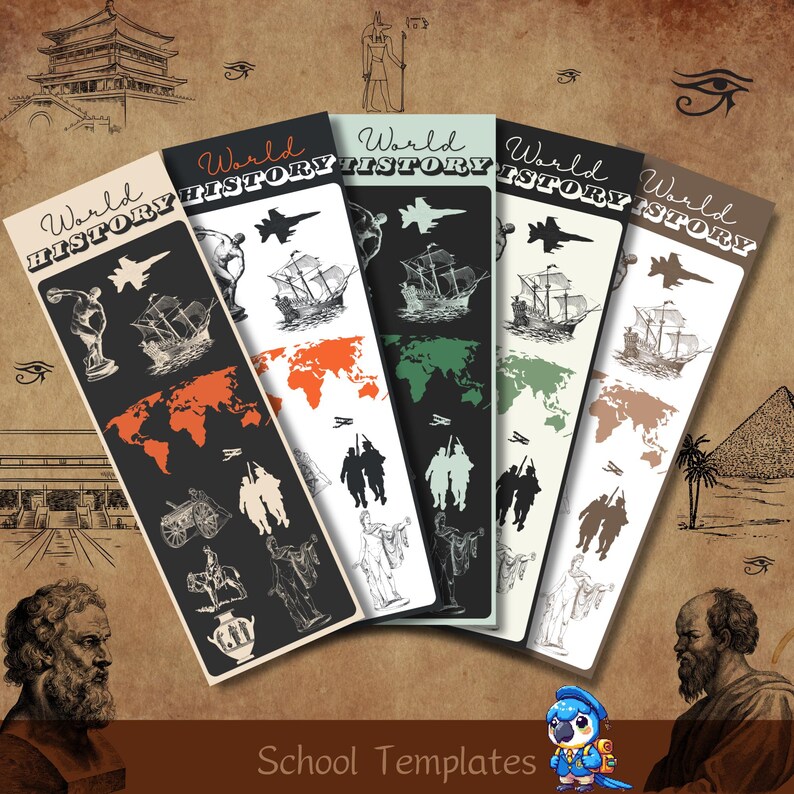 Digital School Bookmarks - Printable Aesthetic Customizable Page ...