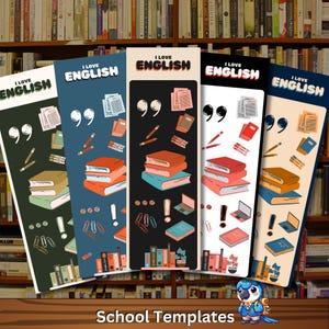 Digital School Bookmarks - Printable Aesthetic Customizable Page ...