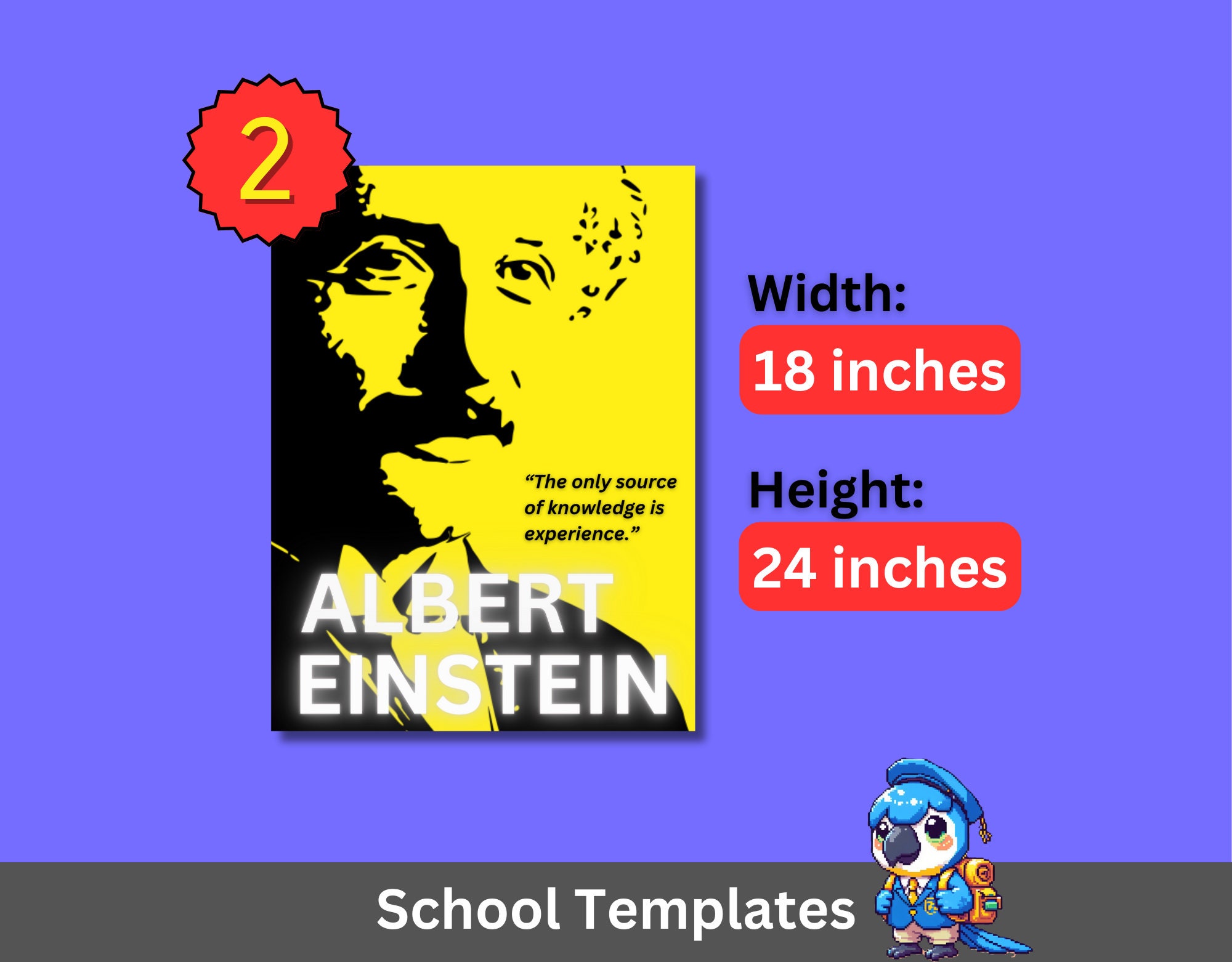 Digital Educational Albert Einstein Poster Multiple Size Scientist Wall ...