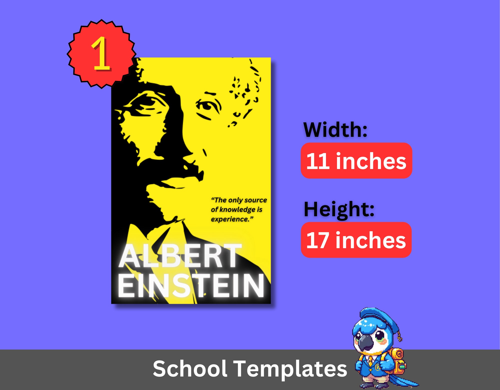 Digital Educational Albert Einstein Poster Multiple Size Scientist Wall ...