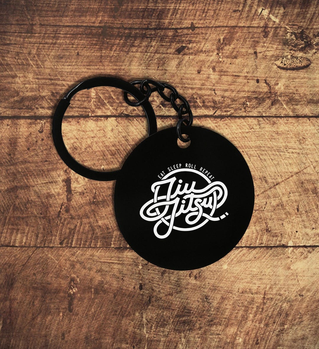 Eat Sleep Roll, Repeat Jiu Jitsu BJJ Keychain Keyholder Personalized ...
