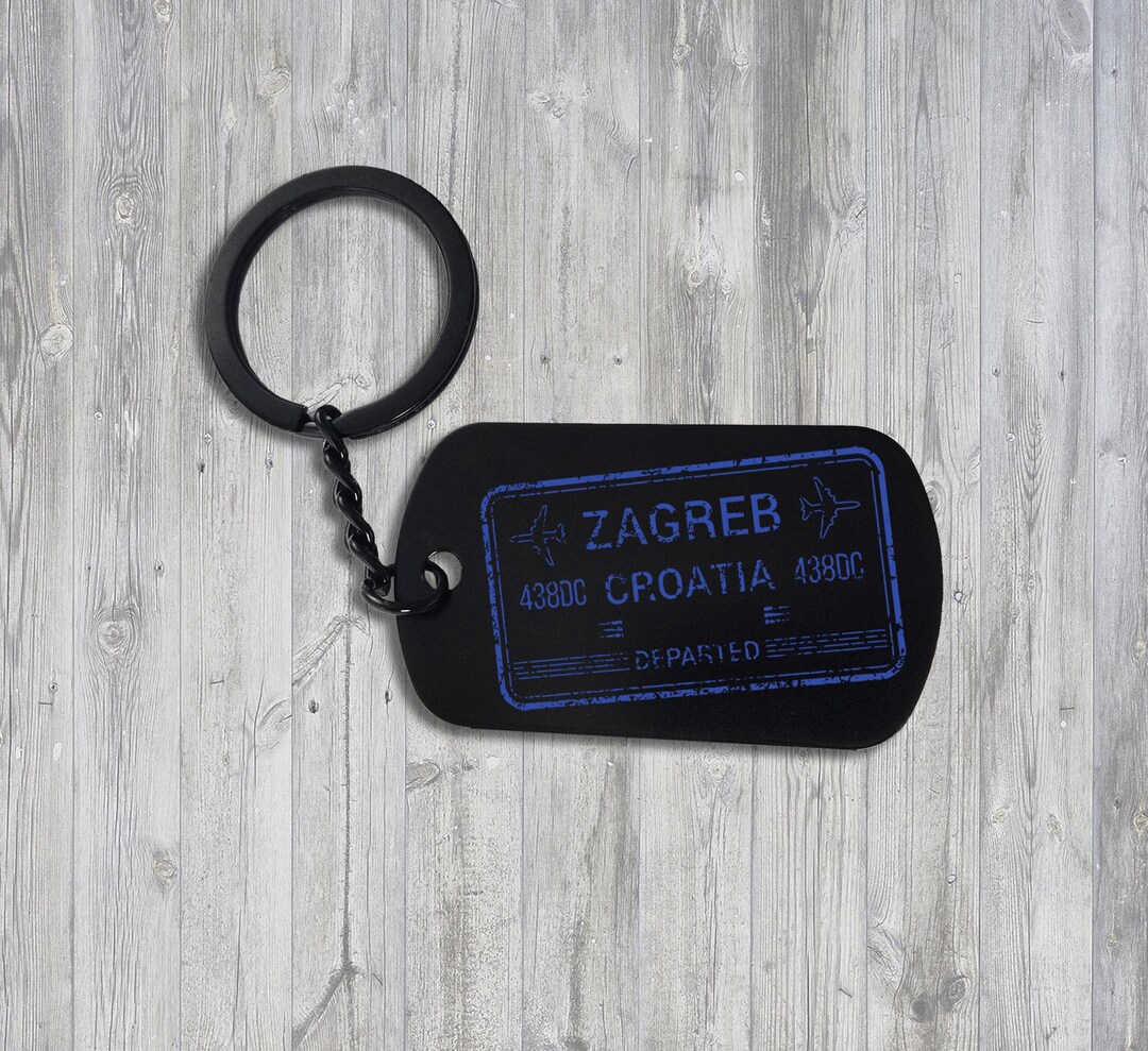 Zagreb Croatia Passport Stamp Travel, Keychain Personalized, Custom ...