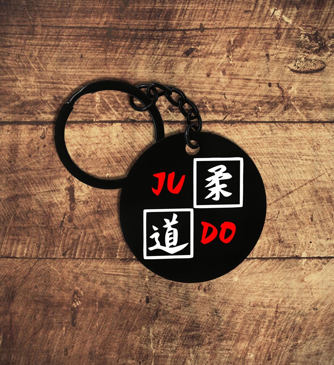 Judo Kanji Keychain: Personalized Steel Keyring, Martial Arts Car Charm ...