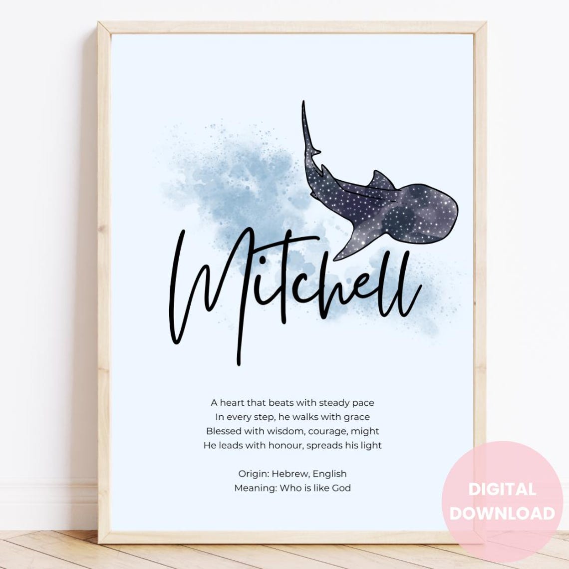 Mitchell Personalized Name Art Baby Boy Nursery Decor Name Meaning ...