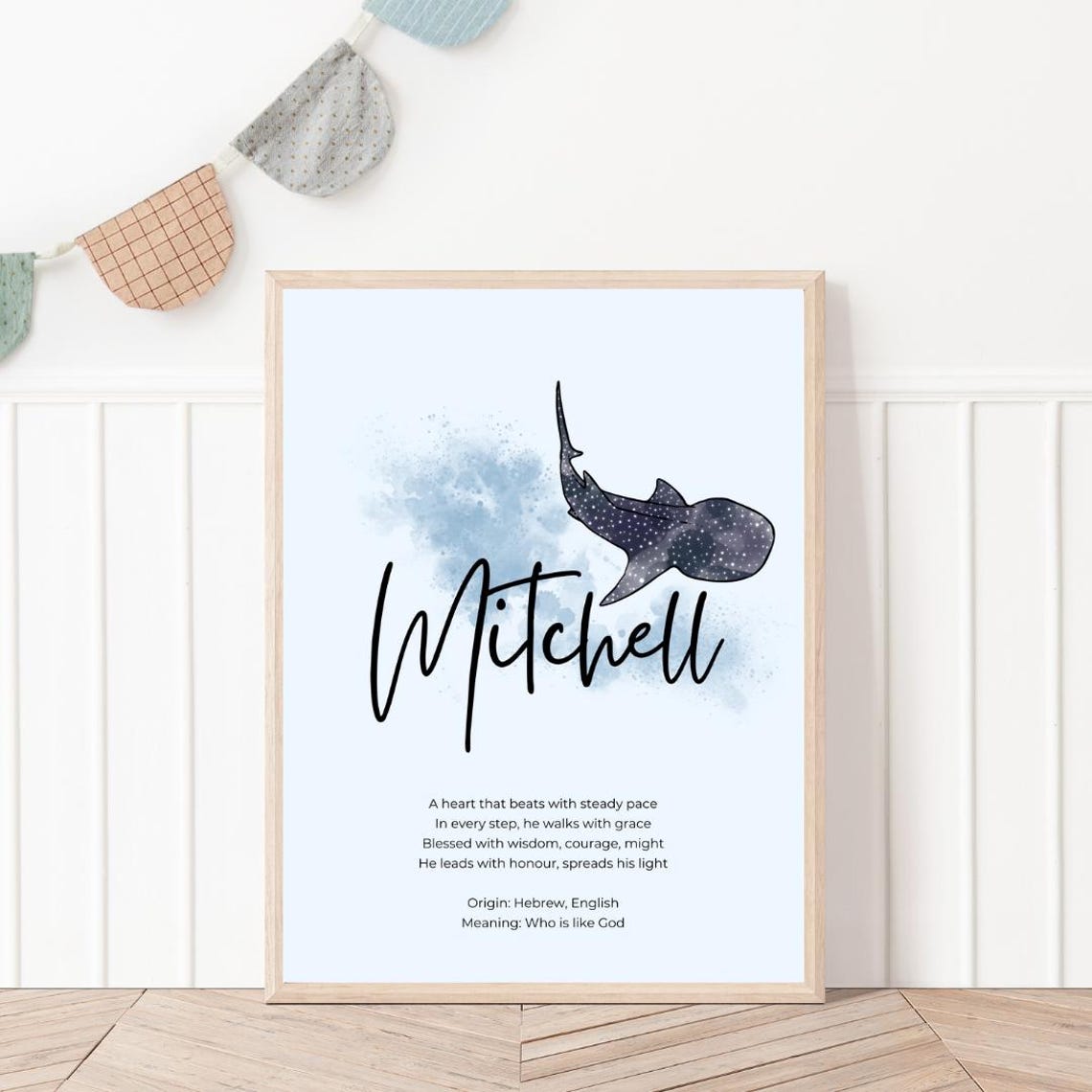 Mitchell Personalized Name Art Baby Boy Nursery Decor Name Meaning ...