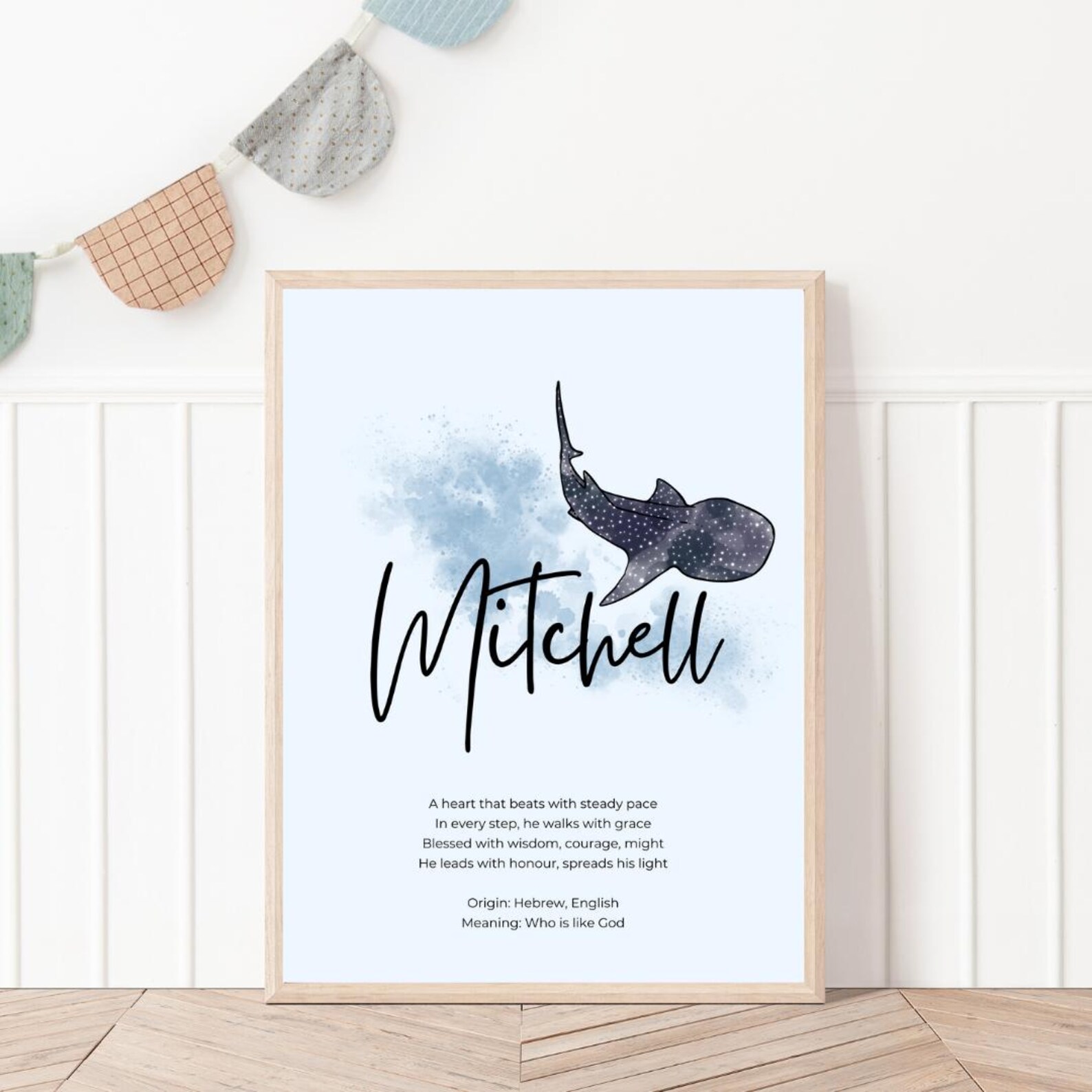 Mitchell Personalized Name Art Baby Boy Nursery Decor Name Meaning ...