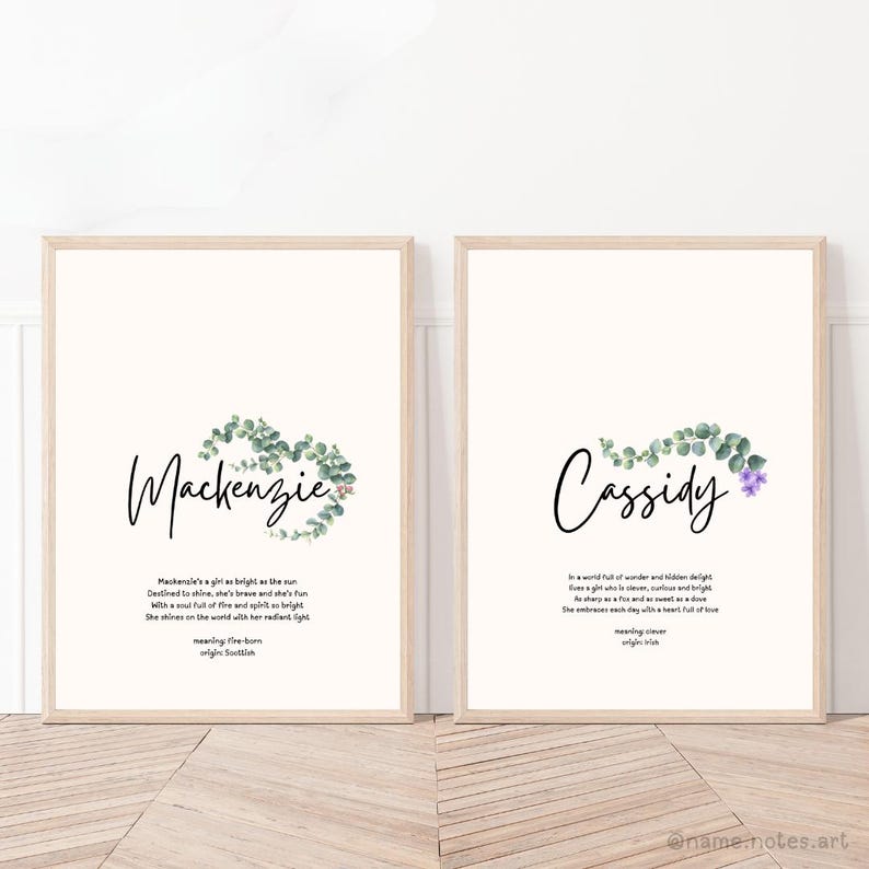 Mackenzie, Baby Name Meaning Wall Art, Personalized Nursery Decor, Name ...