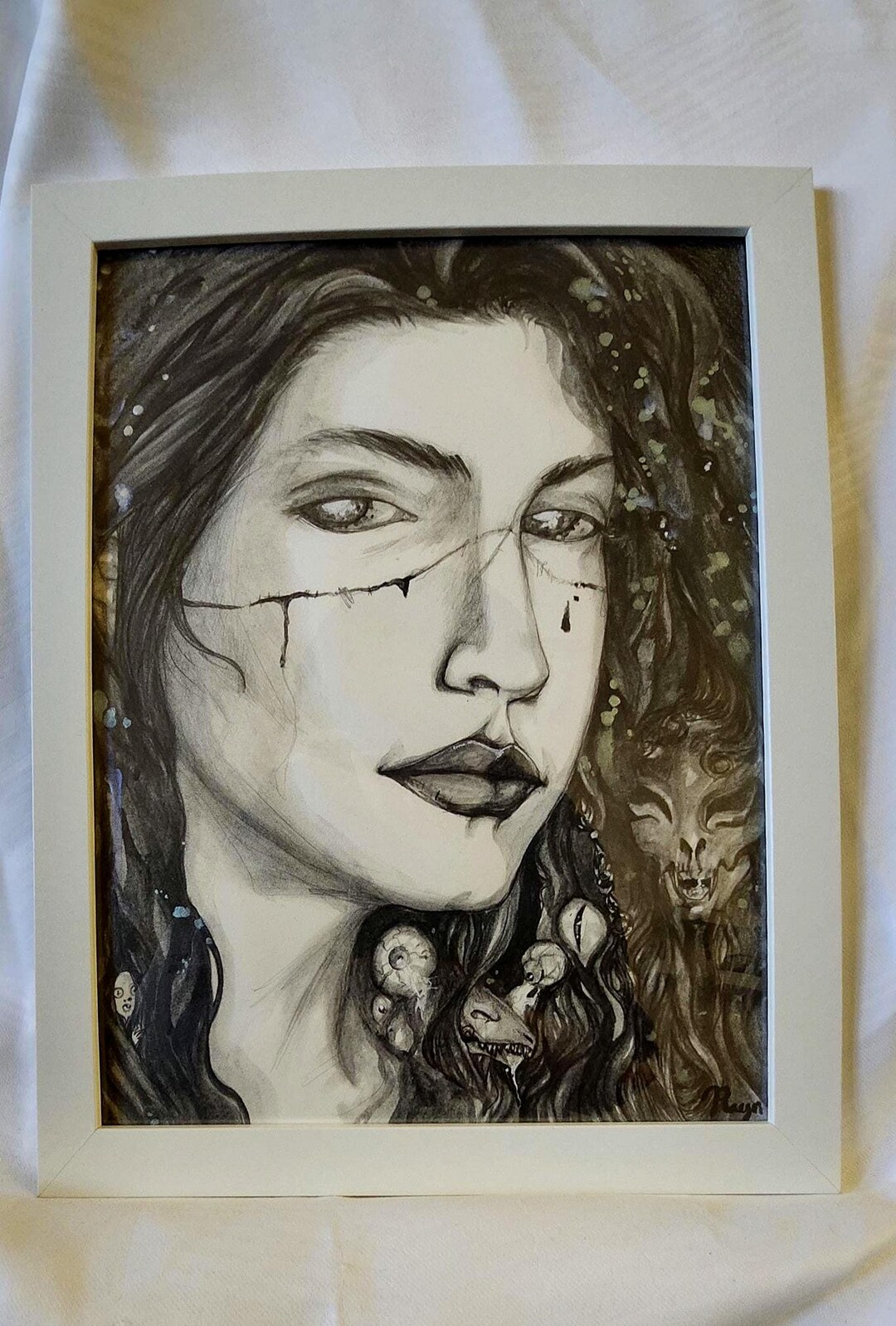 The Undead Witch- Original Graphite Drawing - Etsy