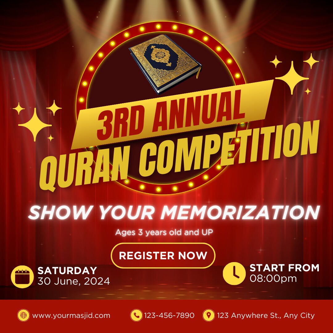 Quran Competition Advertisement Custom Social Media Post Designhalal ...