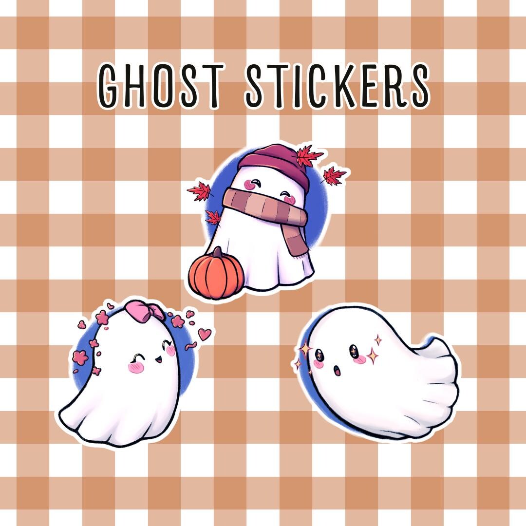 Cute Ghost Stickers | Fall Vinyl Stickers | Cute Spooky Stickers ...