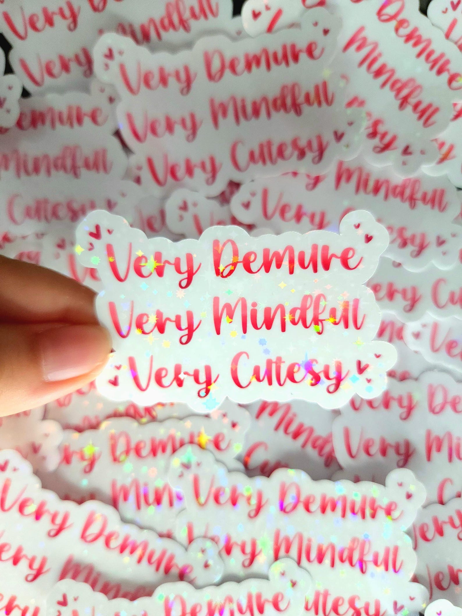 Very Demure Quote Vinyl Sticker, Affirmations Vinyl Decal, Aesthetic ...