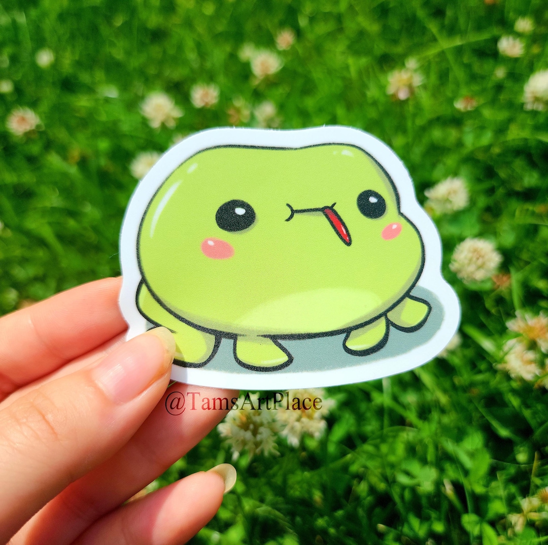 Derpy Frog Sticker: Kawaii Froggie Vinyl Decal - Waterproof - Etsy