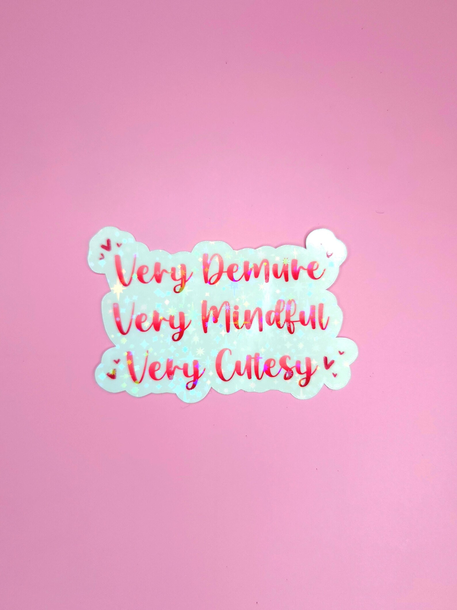 Very Demure Quote Vinyl Sticker, Affirmations Vinyl Decal, Aesthetic ...