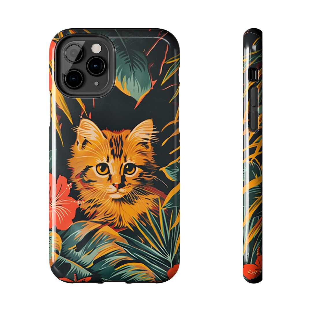 Cute Orange Cat Hidden in Jungle Phone Case for iPhone and Samsung - Etsy