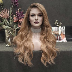 Blonde Dark Rooted Synthetic Wig, 13x2 Lace Front Wig , Cosplay Party ...