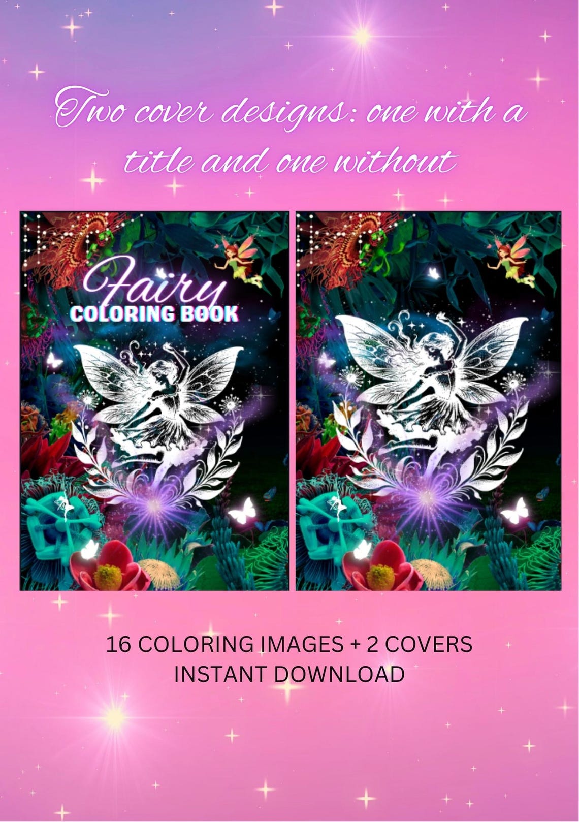 16 Pages Flower Fairy Coloring Pages | Fantasy Fairy Coloring Book ...