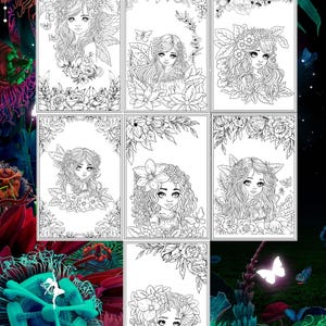16 Pages Flower Fairy Coloring Pages | Fantasy Fairy Coloring Book ...