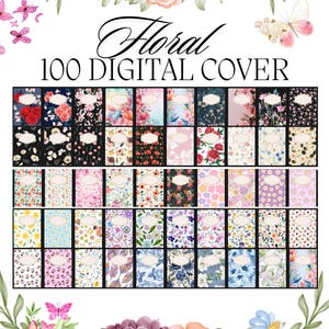 100 Floral Digital Covers | Digital Notebook Covers | Covers for ...